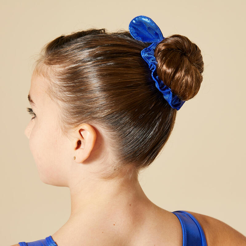 Girls' Gym Bow Scrunchie - Glittery Blue DOMYOS - Decathlon