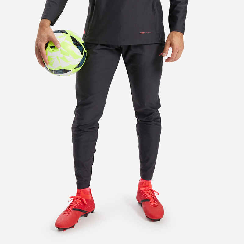 Adult Football Tracksuit Bottoms Viralto Solo - Black/Pink - Decathlon
