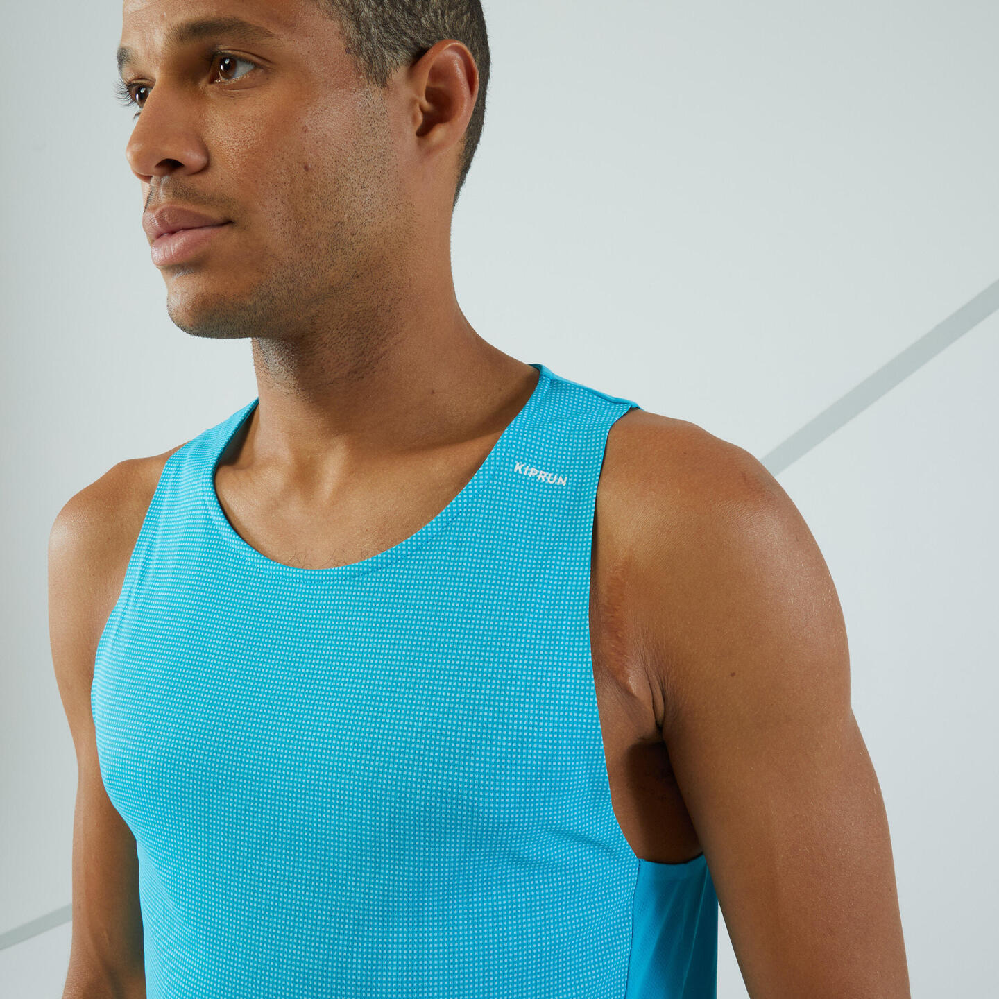 Men's Performance Running Light Tank Top - Turquoise Blue