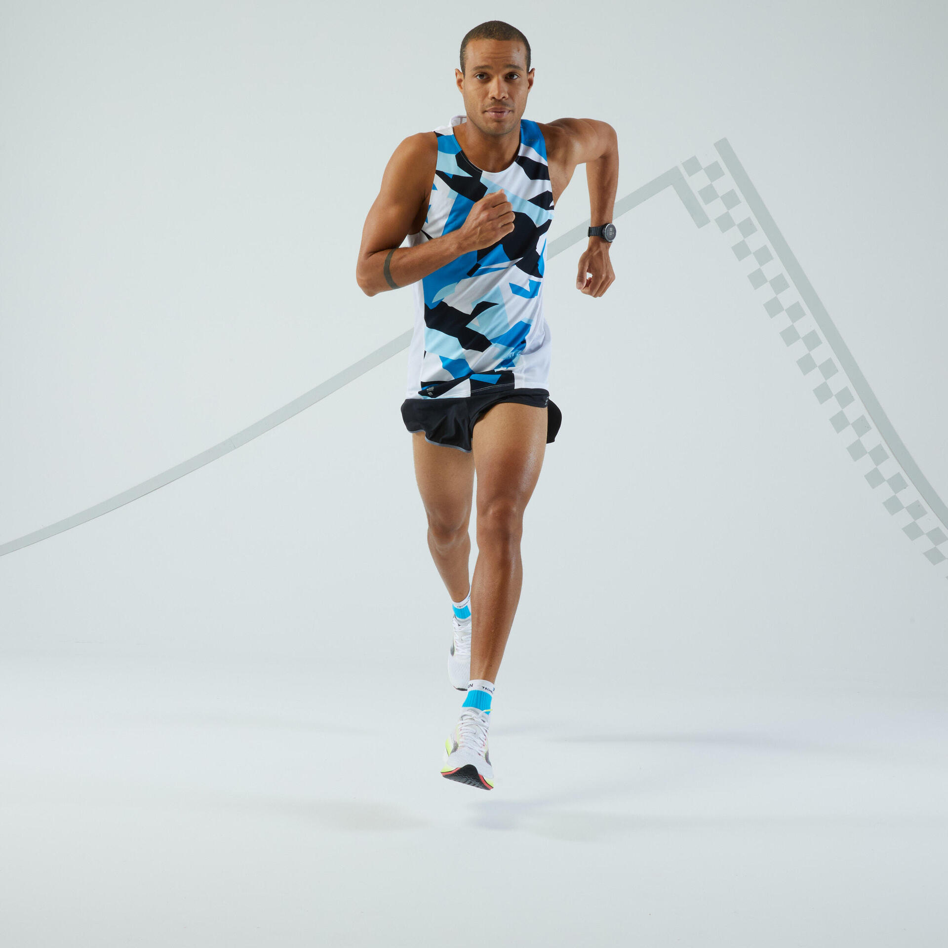 Men's Performance Running Light Tank Top - Blue