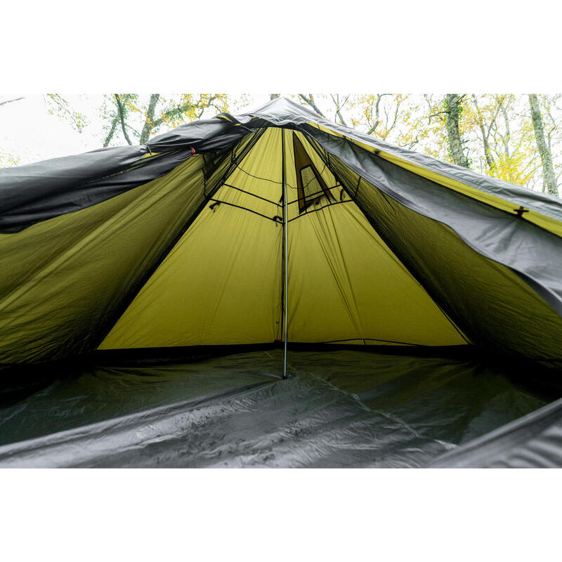 Tarp Tipi Bushcraft Bivouac Imperméable 2 Personnes+ Kaki SOLOGNAC ...