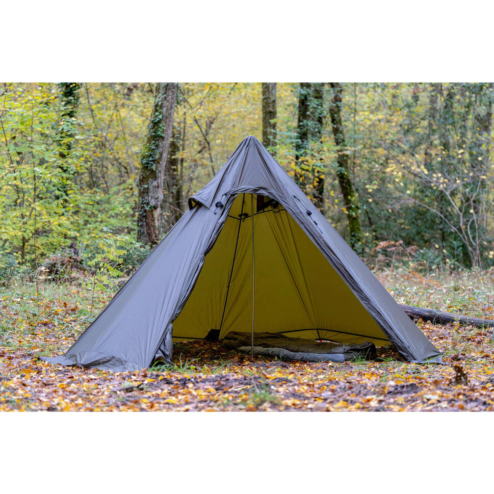Tarp Tipi Bushcraft Bivouac Imperméable 2 Personnes+ Kaki SOLOGNAC ...