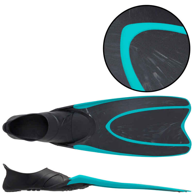 Aletas Snorkel Subea FF 100 React Adulto Negro Verde - Decathlon