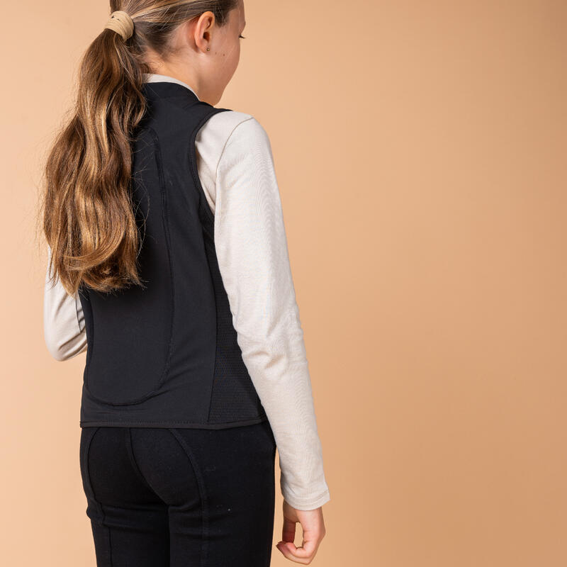 Kids' Flexible Horse Riding Back Protector 500 - Black FOUGANZA - Decathlon