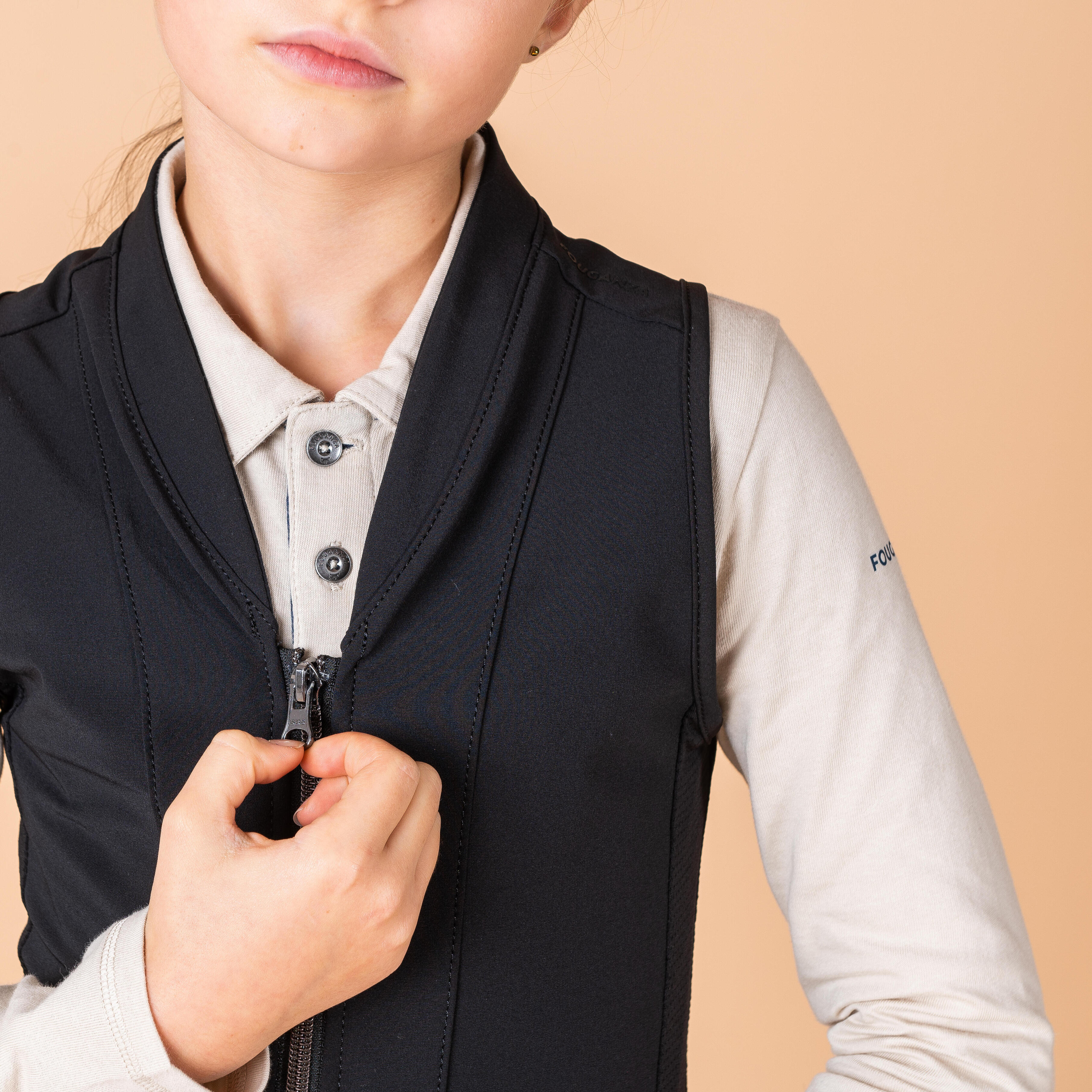 Kids' Flexible Horse Riding Back Protector 500 - Black