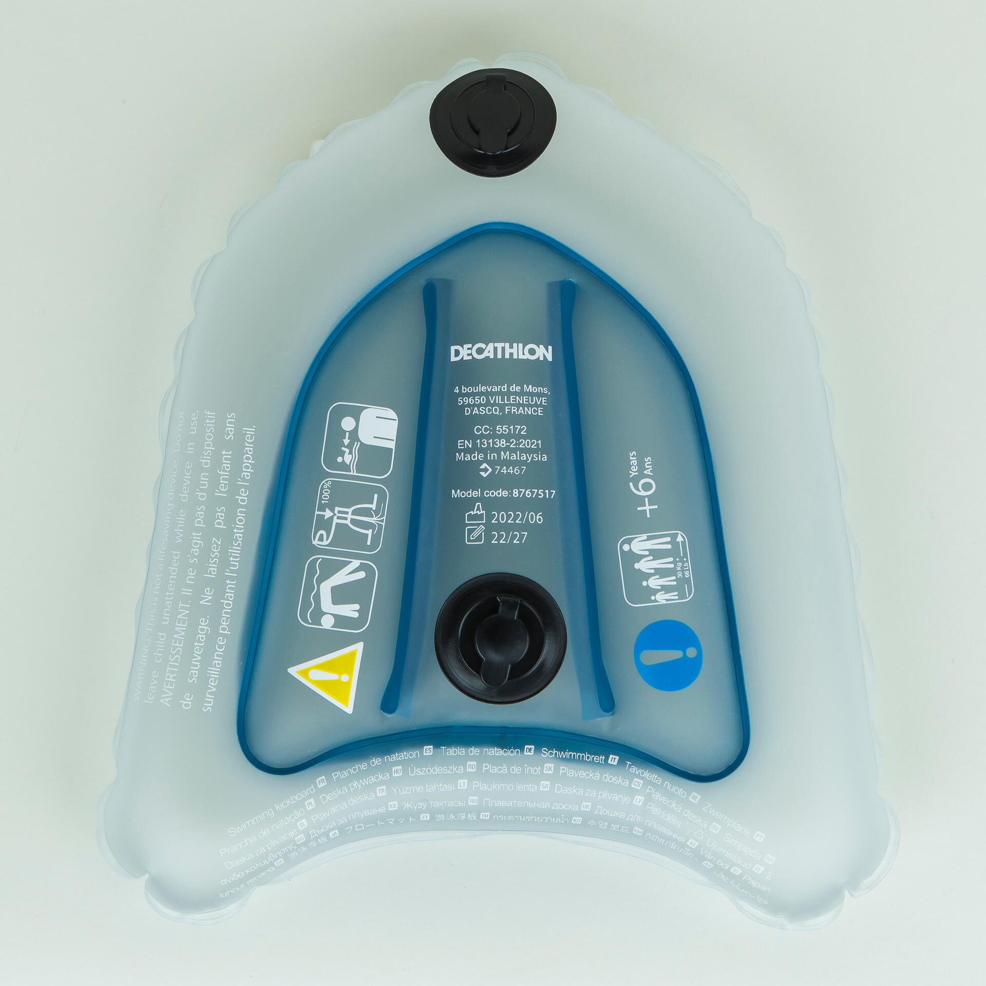 Swimming Inflatable Kick Board 500 - Blue