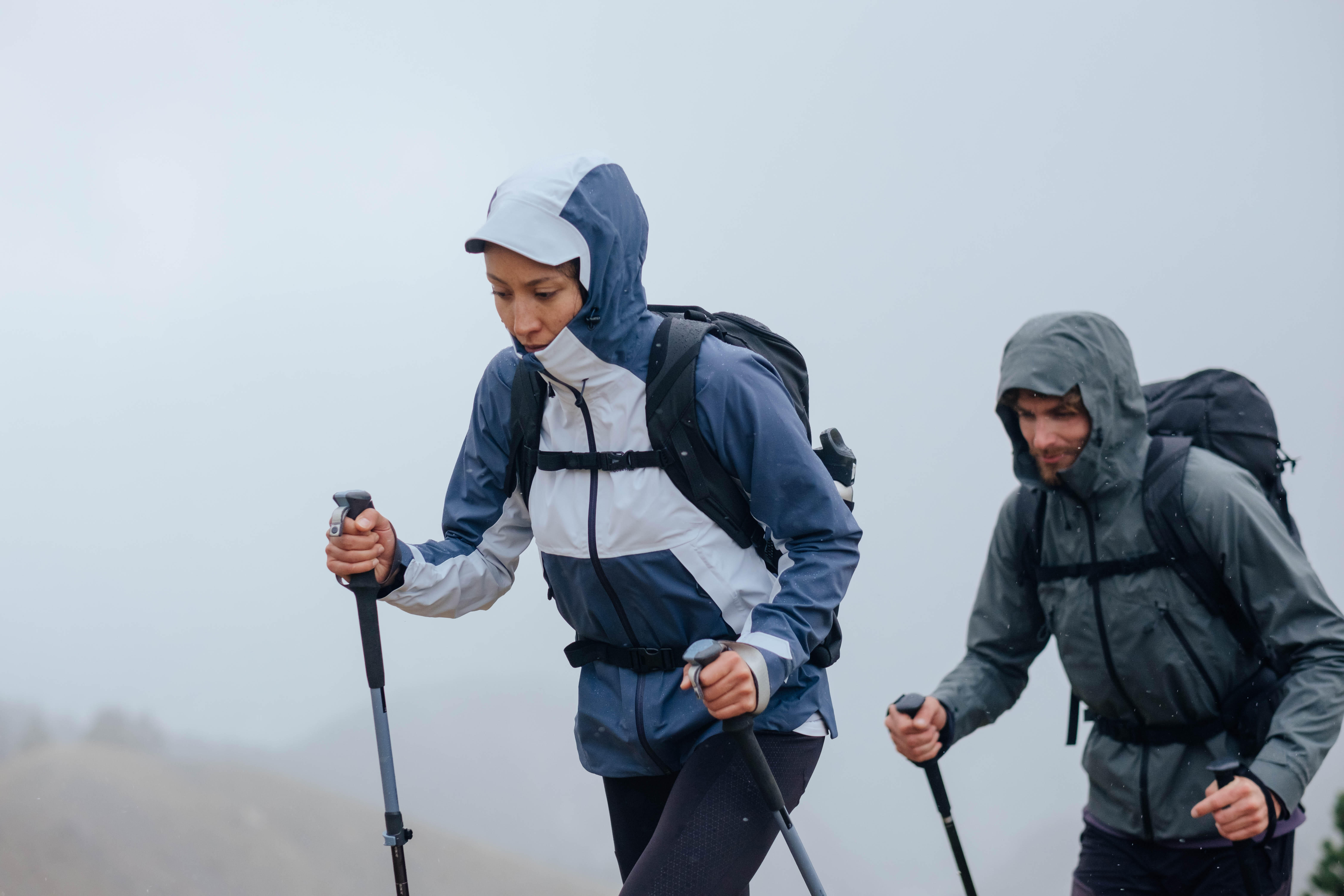 Men’s Waterproof Hiking Jacket - MH 500 Khaki - DARK GREY GREEN ...