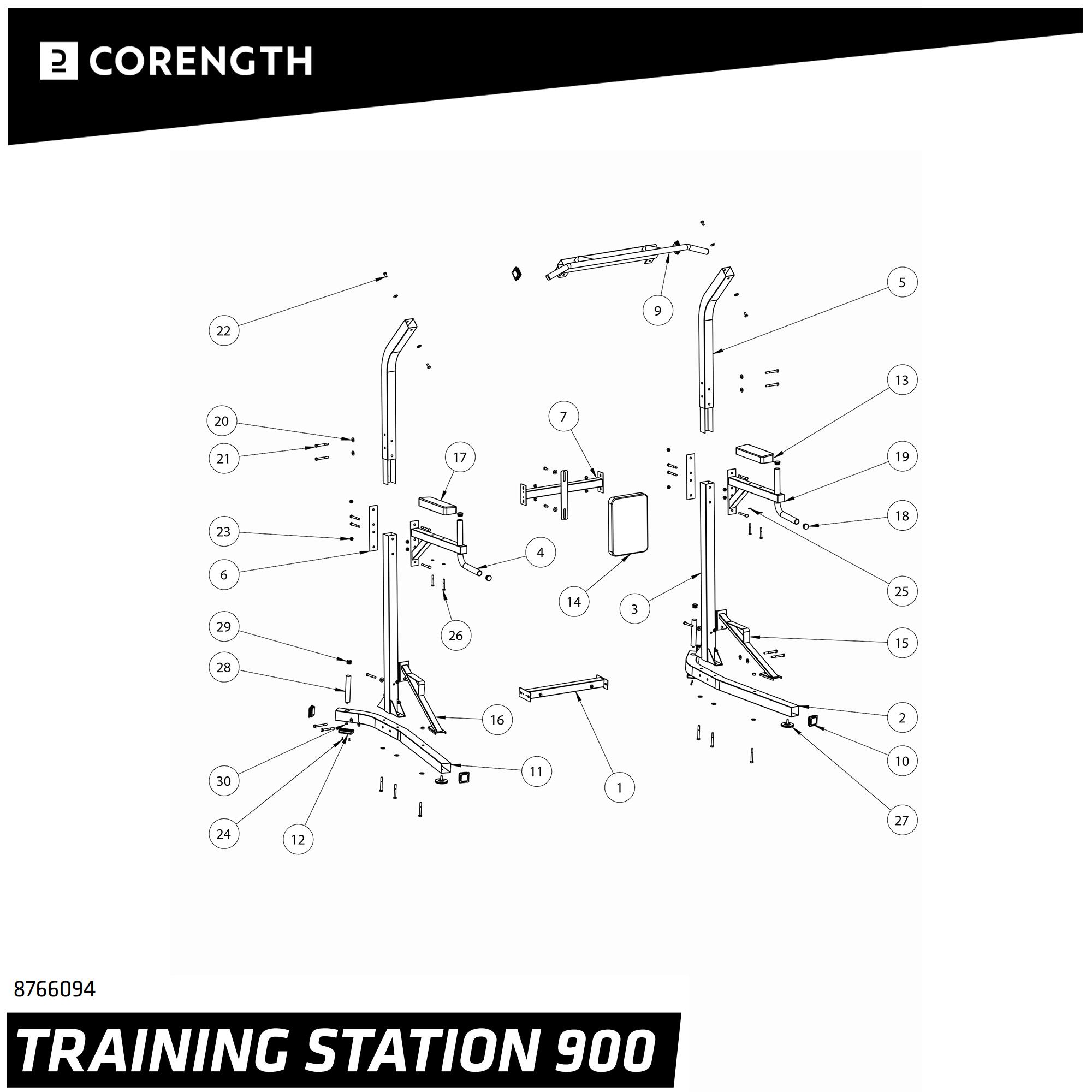 Roman Chair Training Station 900 - Fasteners - Decathlon