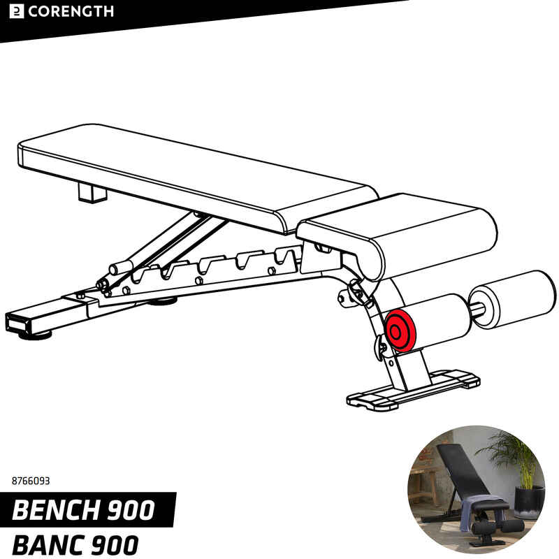 Weight Training Bench 900 2023 - Diabolo Caps - Decathlon
