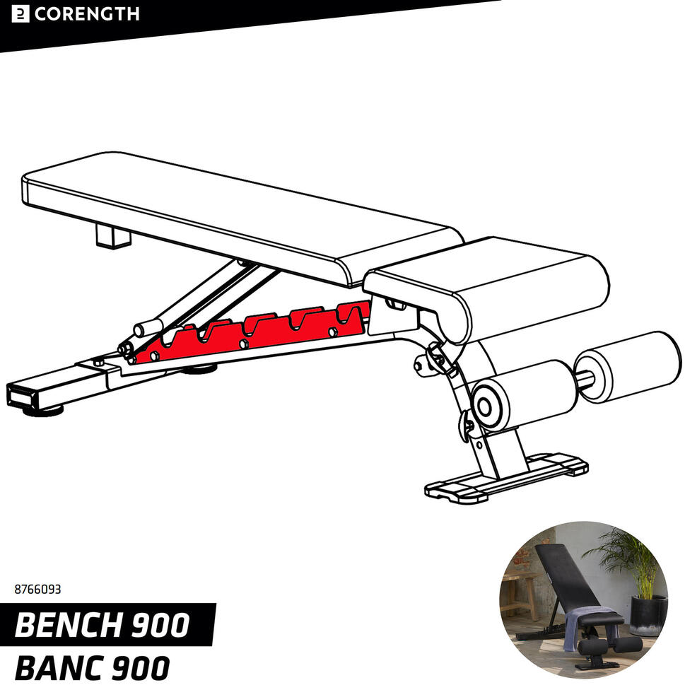 BANC DE MUSCULATION 900 2023 - SELECTEUR INCLINAISON CORENGTH | Decathlon