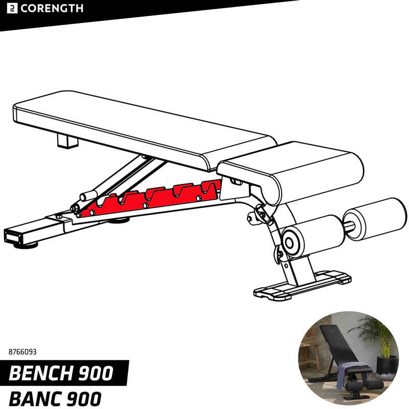 Weights Bench 900 2023 - Incline Selector - Decathlon