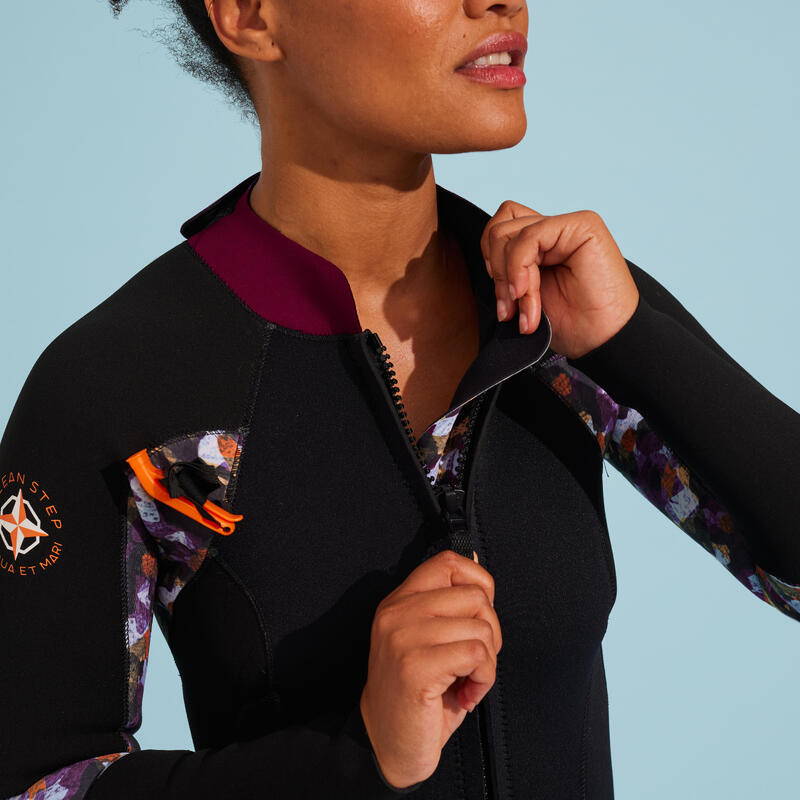 OCEAN STEP Wetsuit voor aquawalking dames neopreen 4/3 zwart met ...