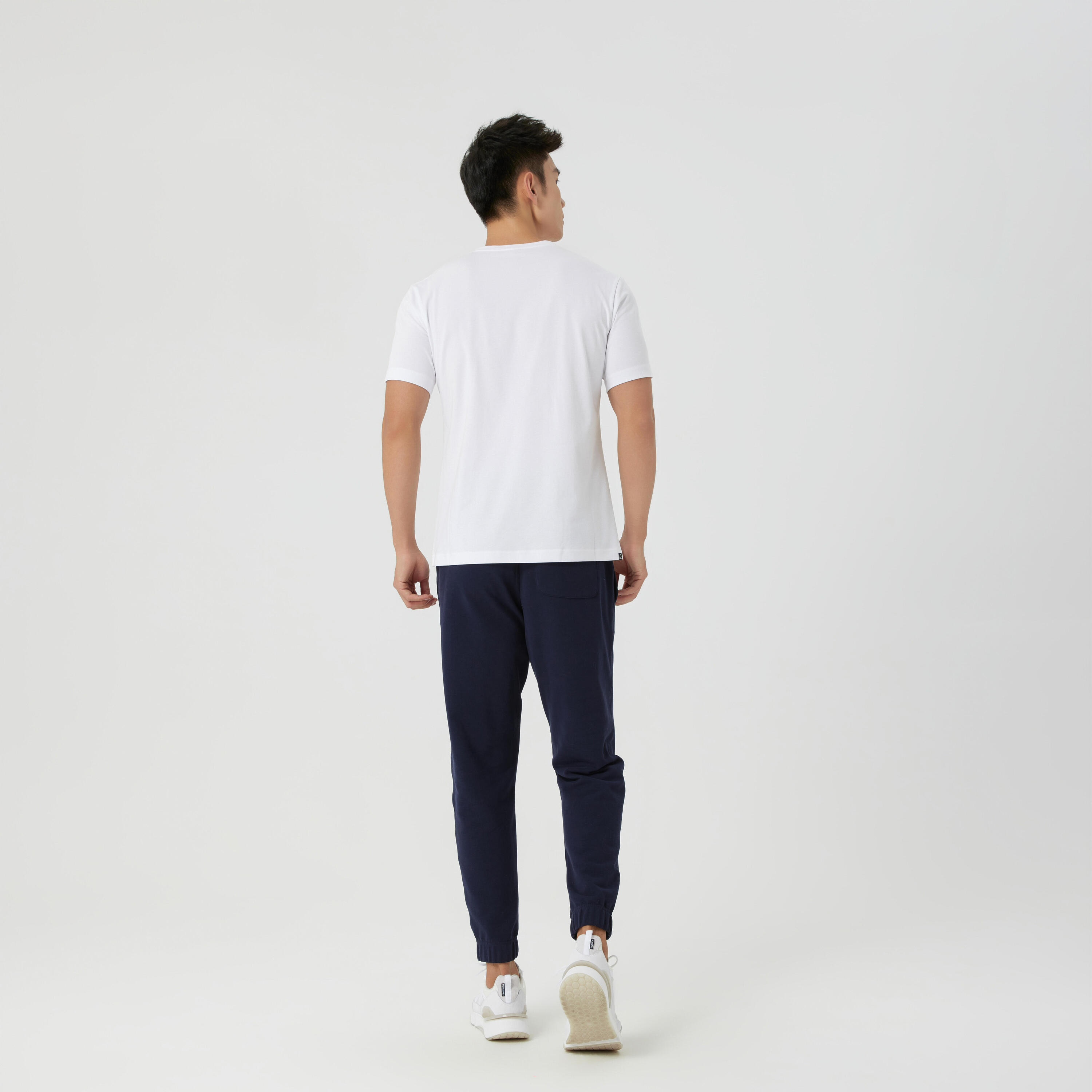 Pantalón chándal fitness algodón recto Hombre Domyos Essentials azul ...