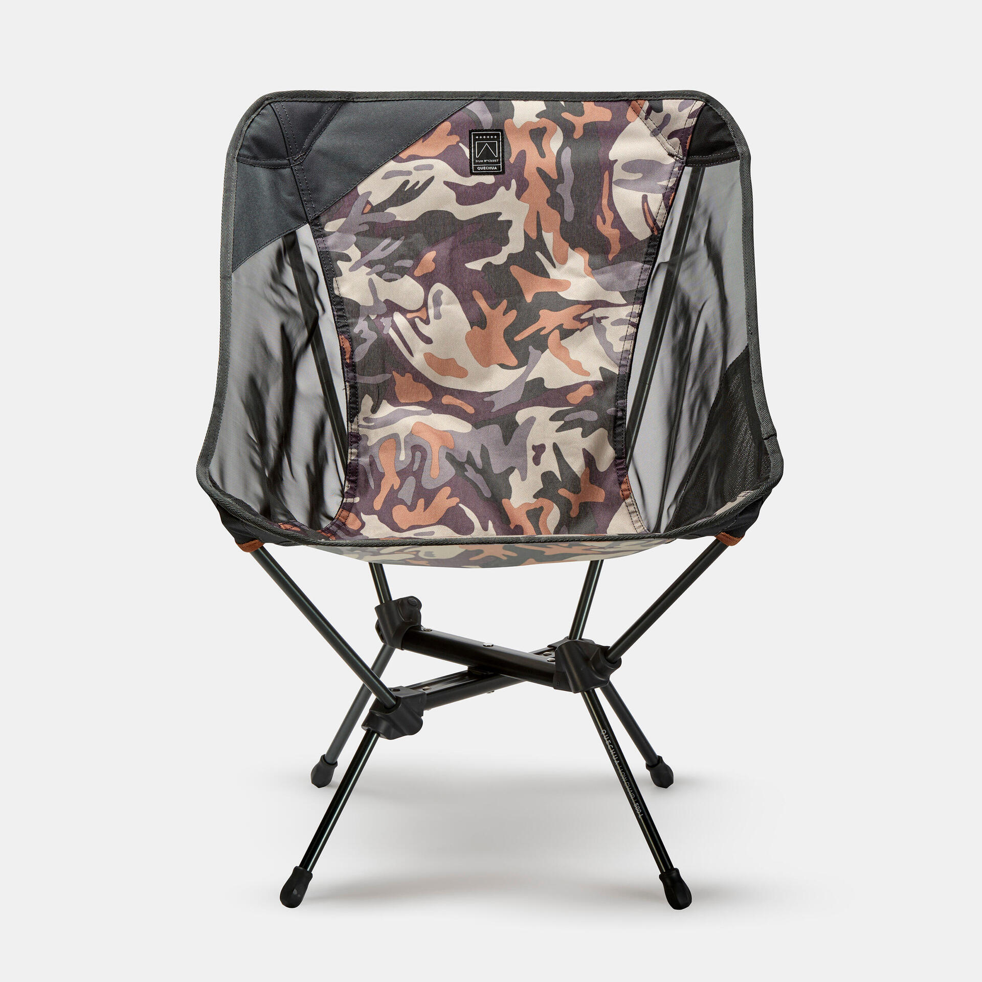 LOW CHAIR 500 M - FOLDING & COMPACT - CAMPING CAMO