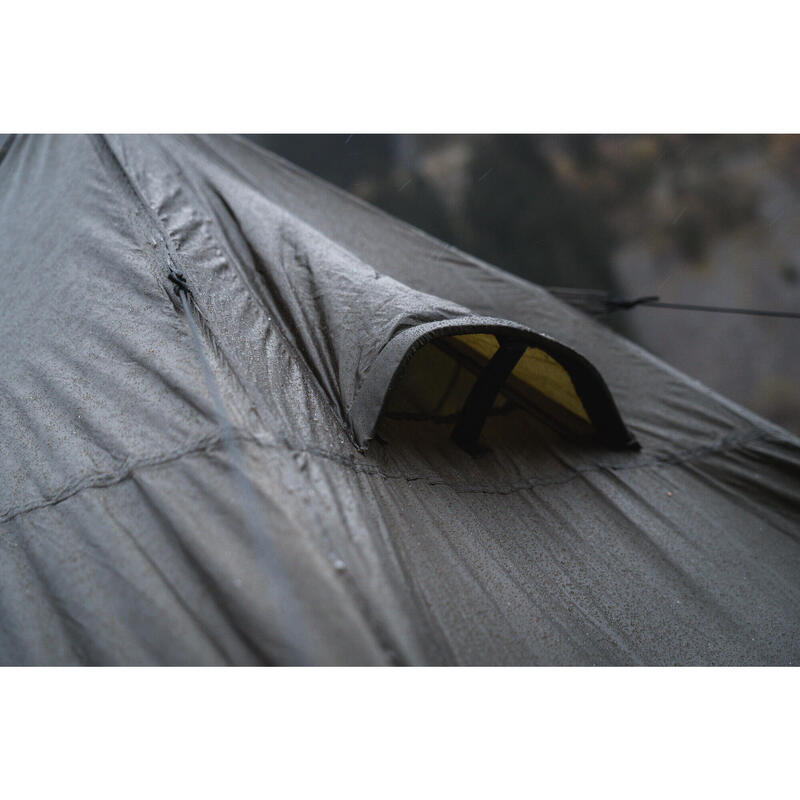 Tarp Tipi Bushcraft Bivouac Imperméable 2 Personnes+ Kaki SOLOGNAC ...
