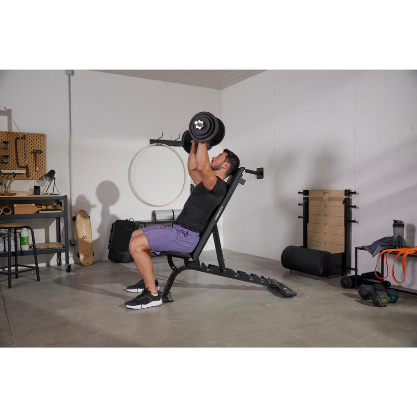 Banco Musculación Bench 900 Reforzado Inclinable Reclinable | Decathlon