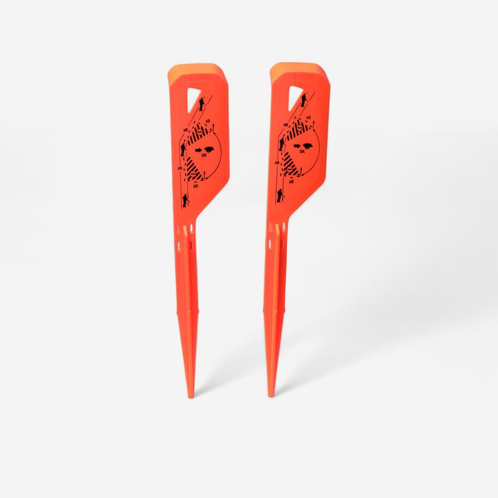 30° angle plastic marker pegs x2 - Orange | Decathlon