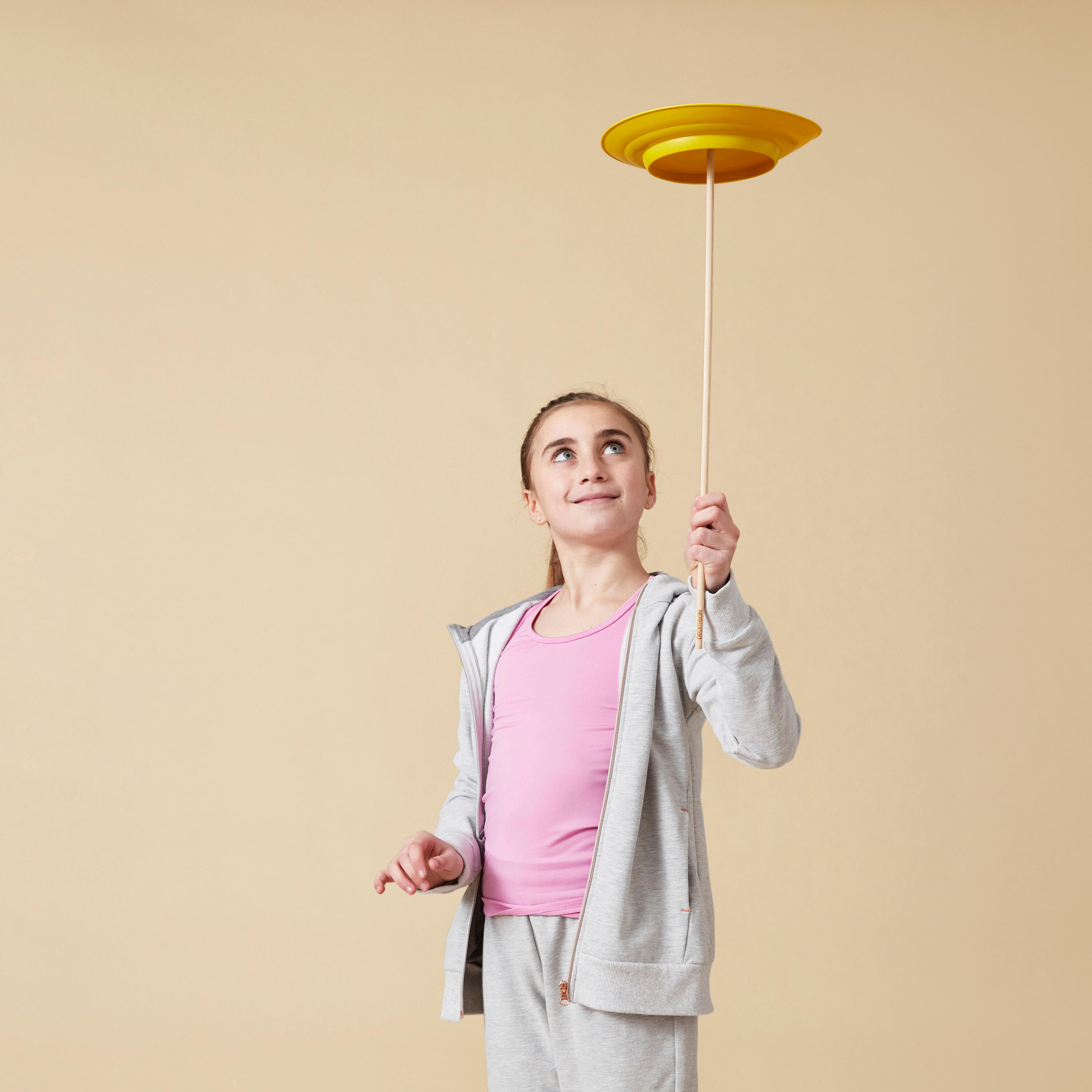 Spinning Plate + Wooden Stick - Yellow | Decathlon
