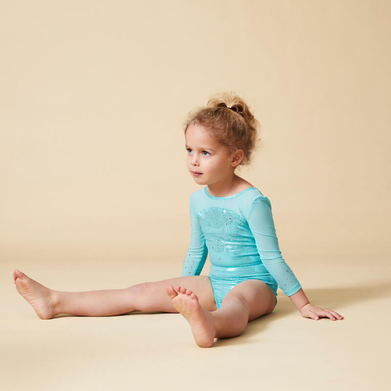 Girls Gym Leotard Turquoise Domyos Decathlon