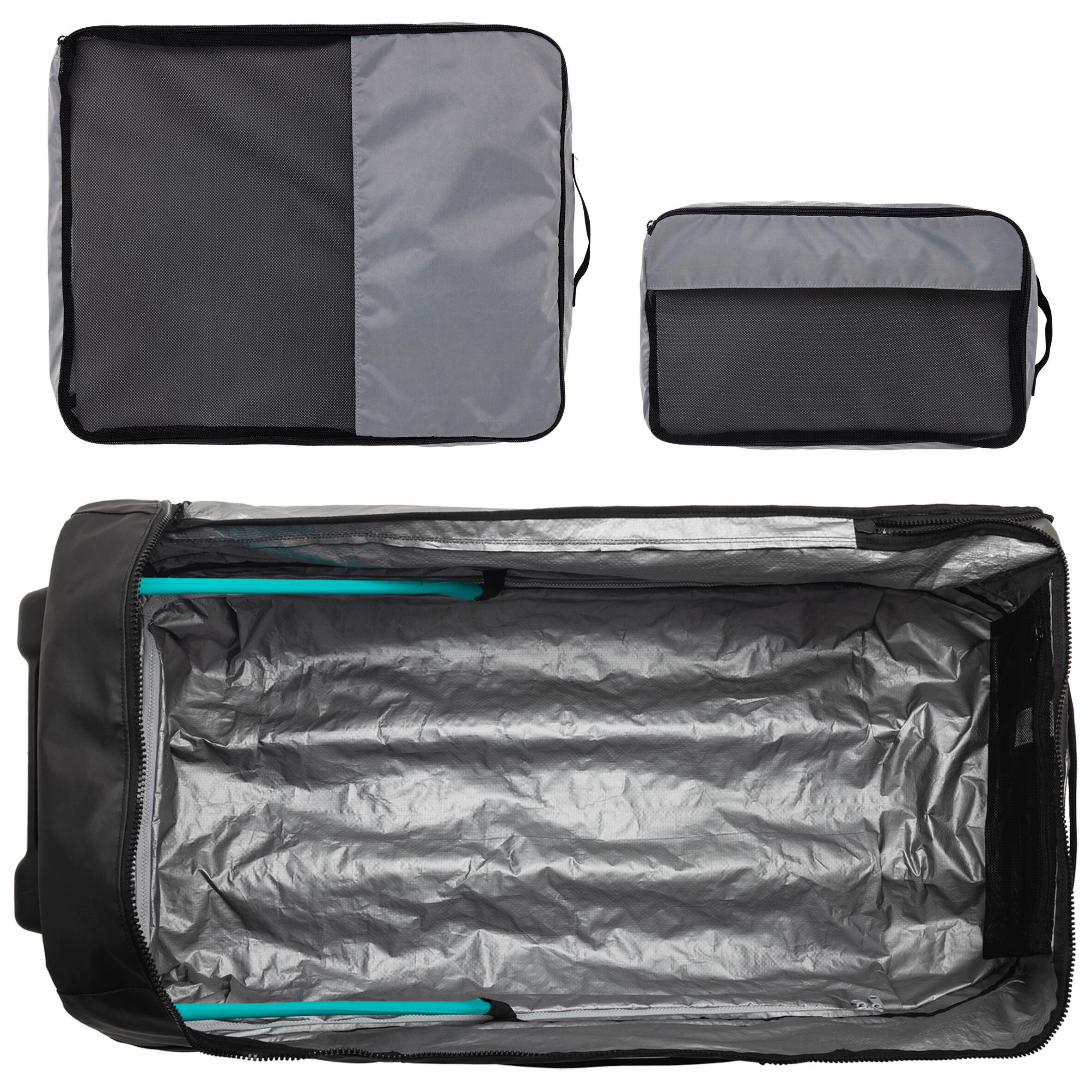 Diving bag with wheels 120 L black grey | Decathlon