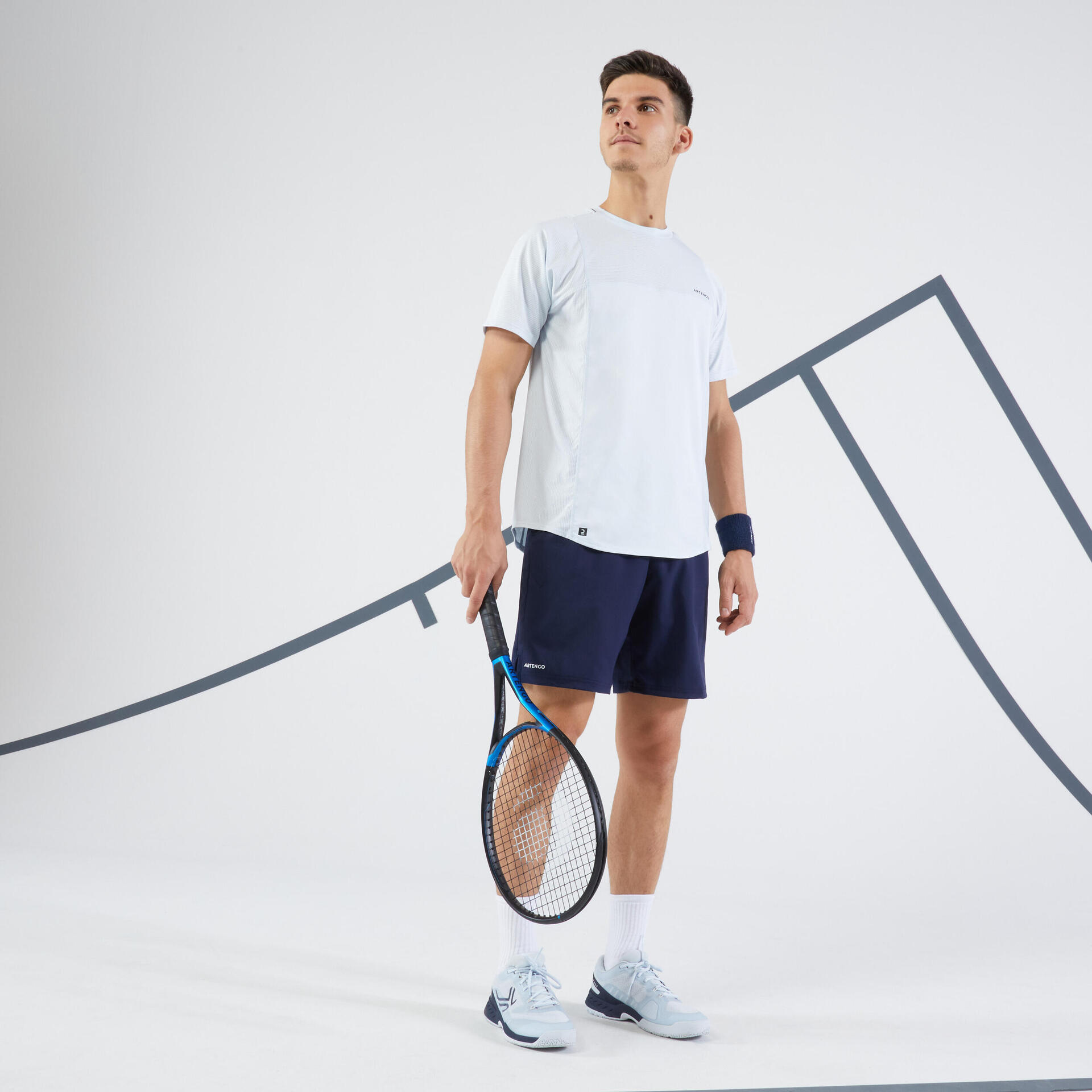 Quần short tennis nam - TSH 500 Dry xanh navy