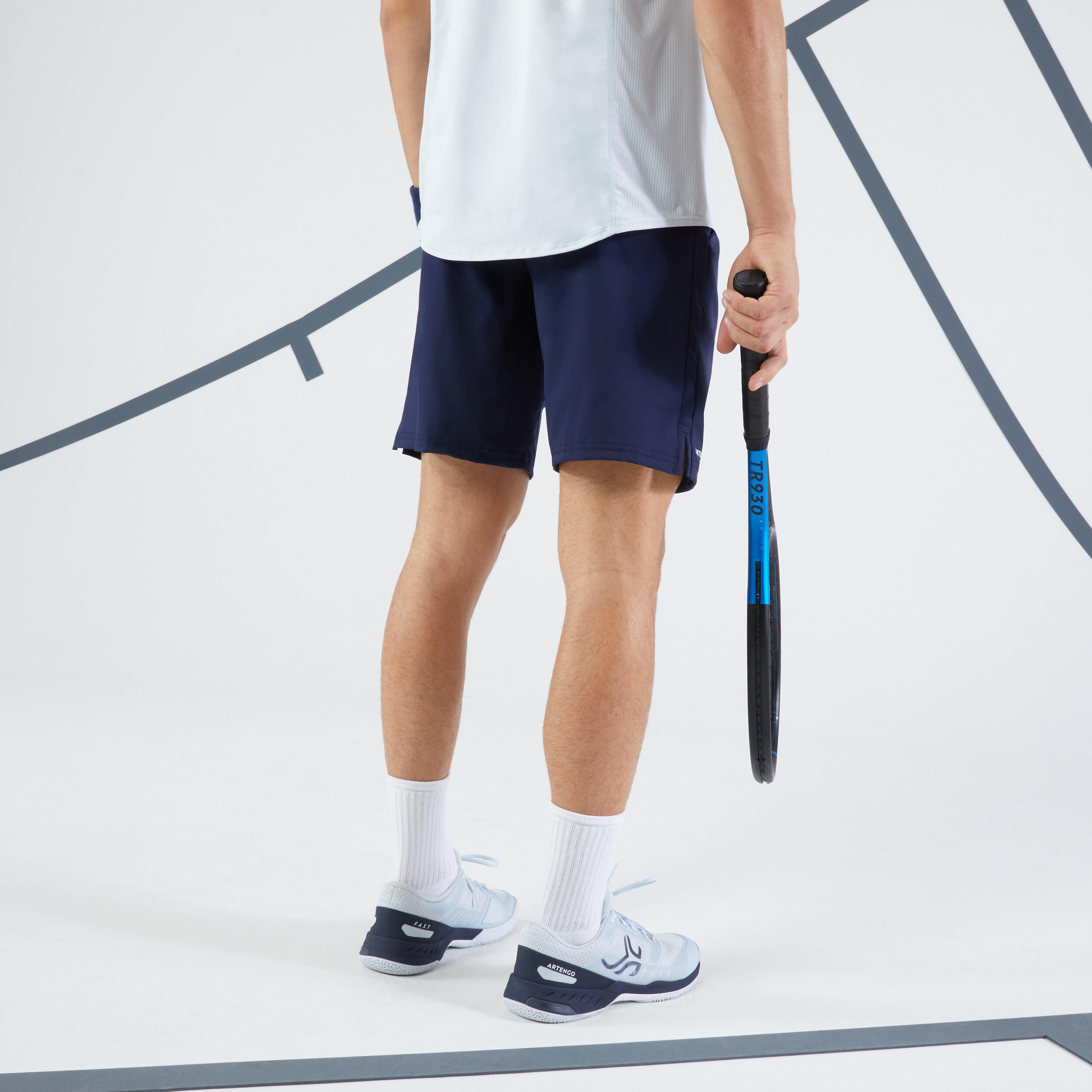 Short de tennis homme - Essential+ bleu - Bleu Acier - Artengo - Décathlon