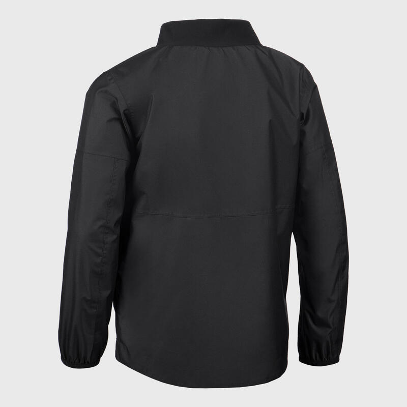 Kids' Rugby Waterproof Windproof Smock Top - Black OFFLOAD - Decathlon
