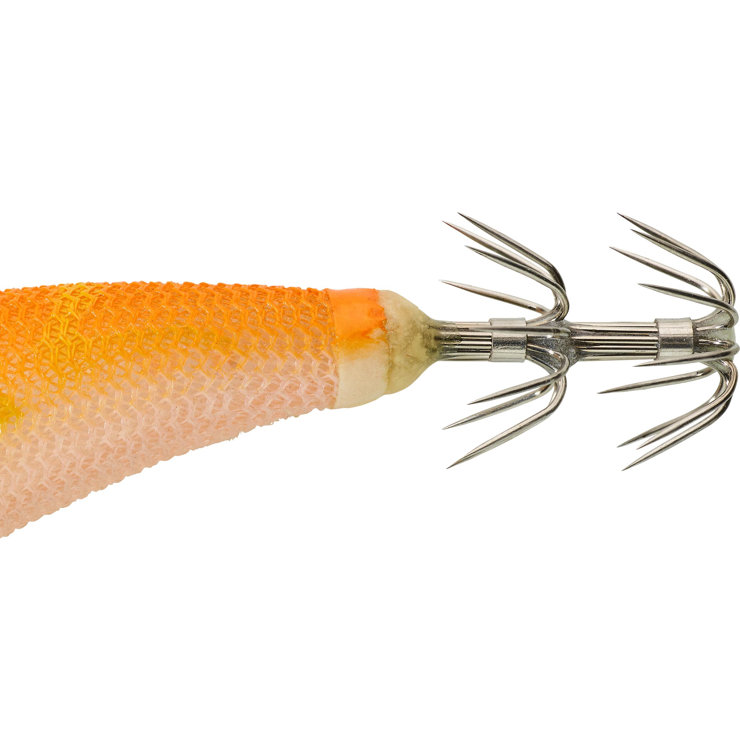 Squid and cuttlefish fishing floating jig EBI F 2.5/90 Orange - Decathlon