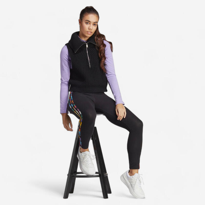 ADIDAS - Colanți Fitness Adidas Negru cu imprimeu Damă | Decathlon