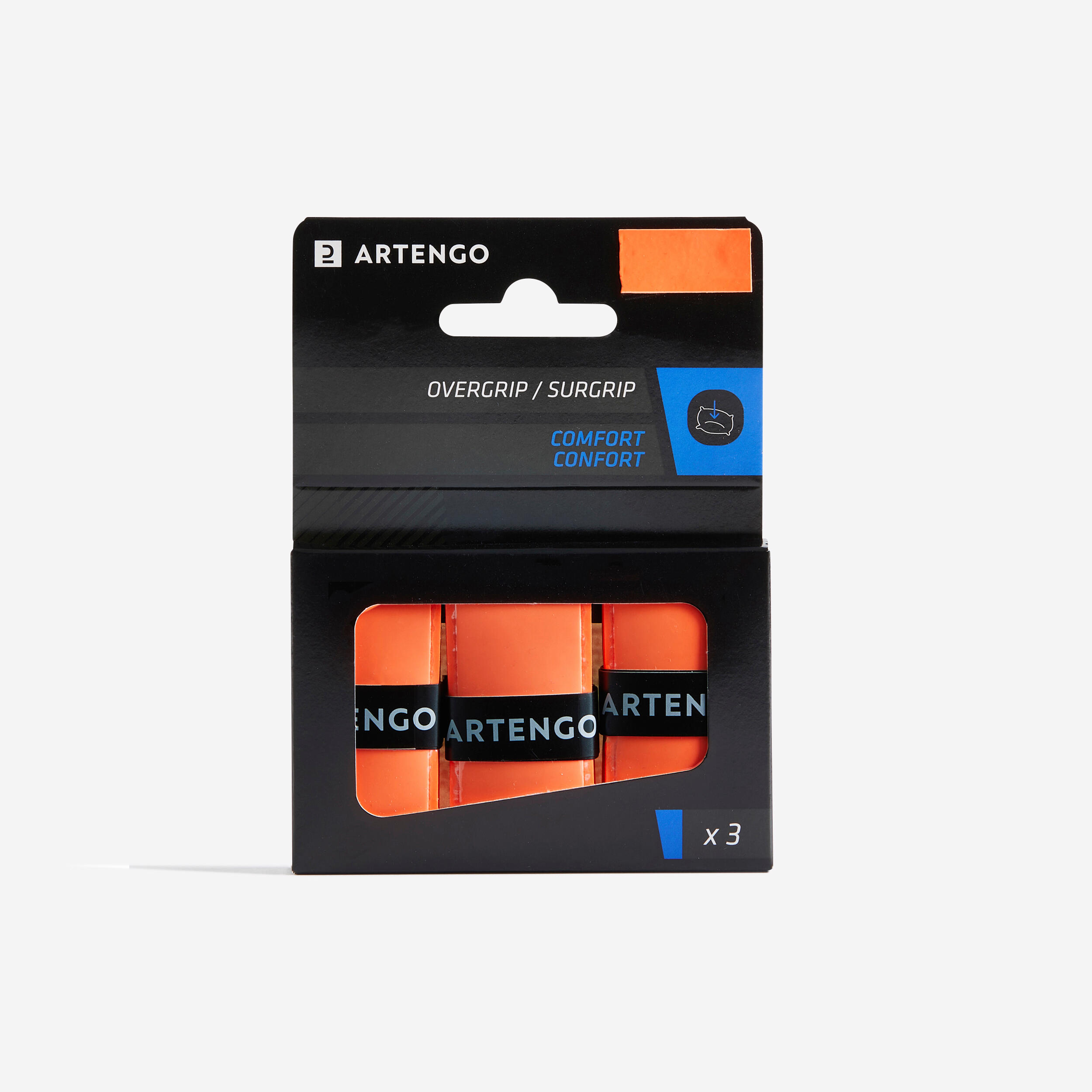Tennis Comfort Overgrip Tri-Pack - Orange - fluo neon orange - Artengo ...