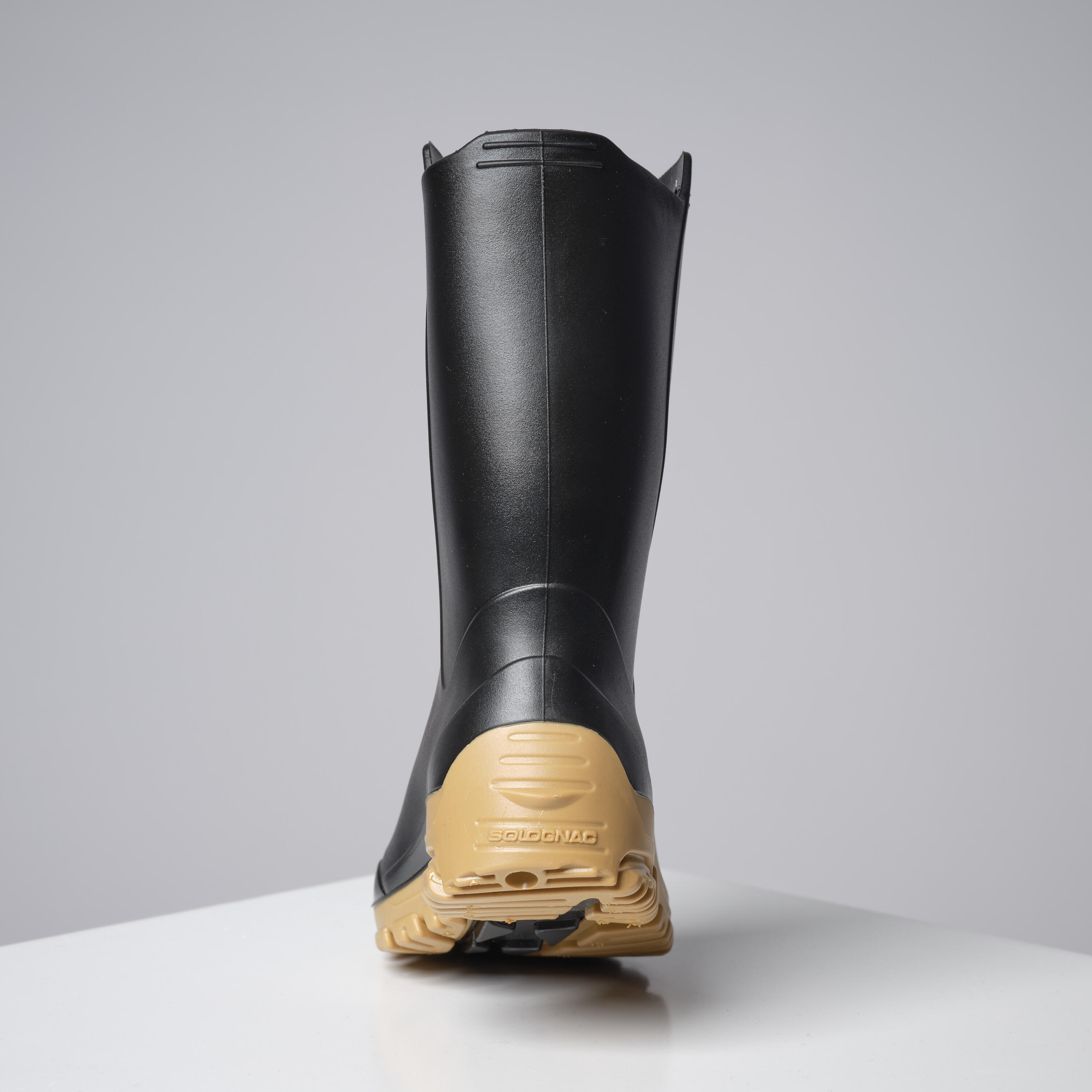 Kids’ Lightweight PVC Boots - 100 Black - smoked black, Ochre beige ...