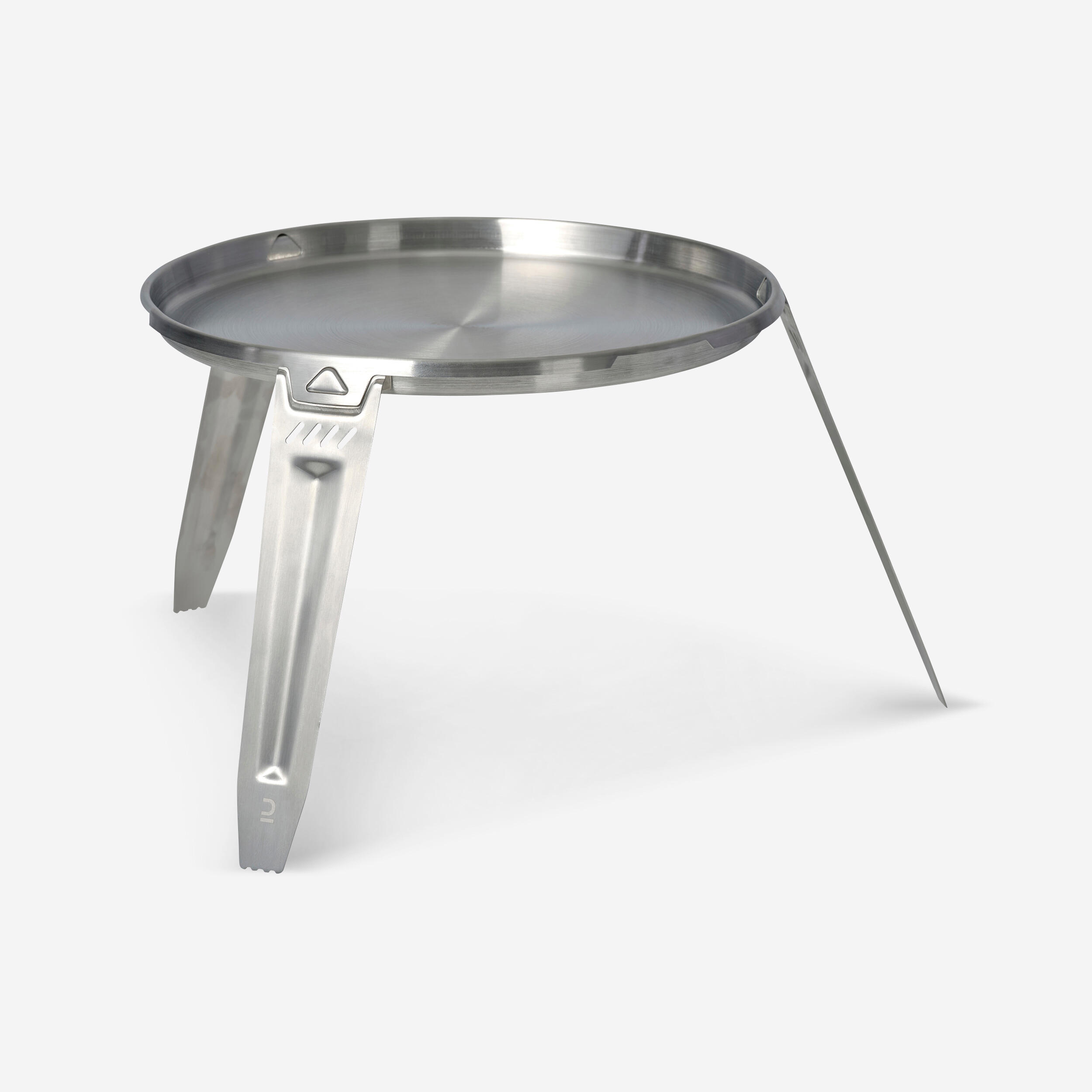 Plancha Pan over fire on tripod 30 cm Bushcraft stainless steel - Decathlon