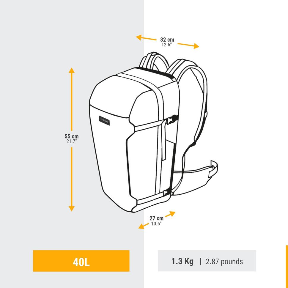 Sac à dos de voyage 40L orange - Travel 500 ORGANIZER FORCLAZ | Decathlon