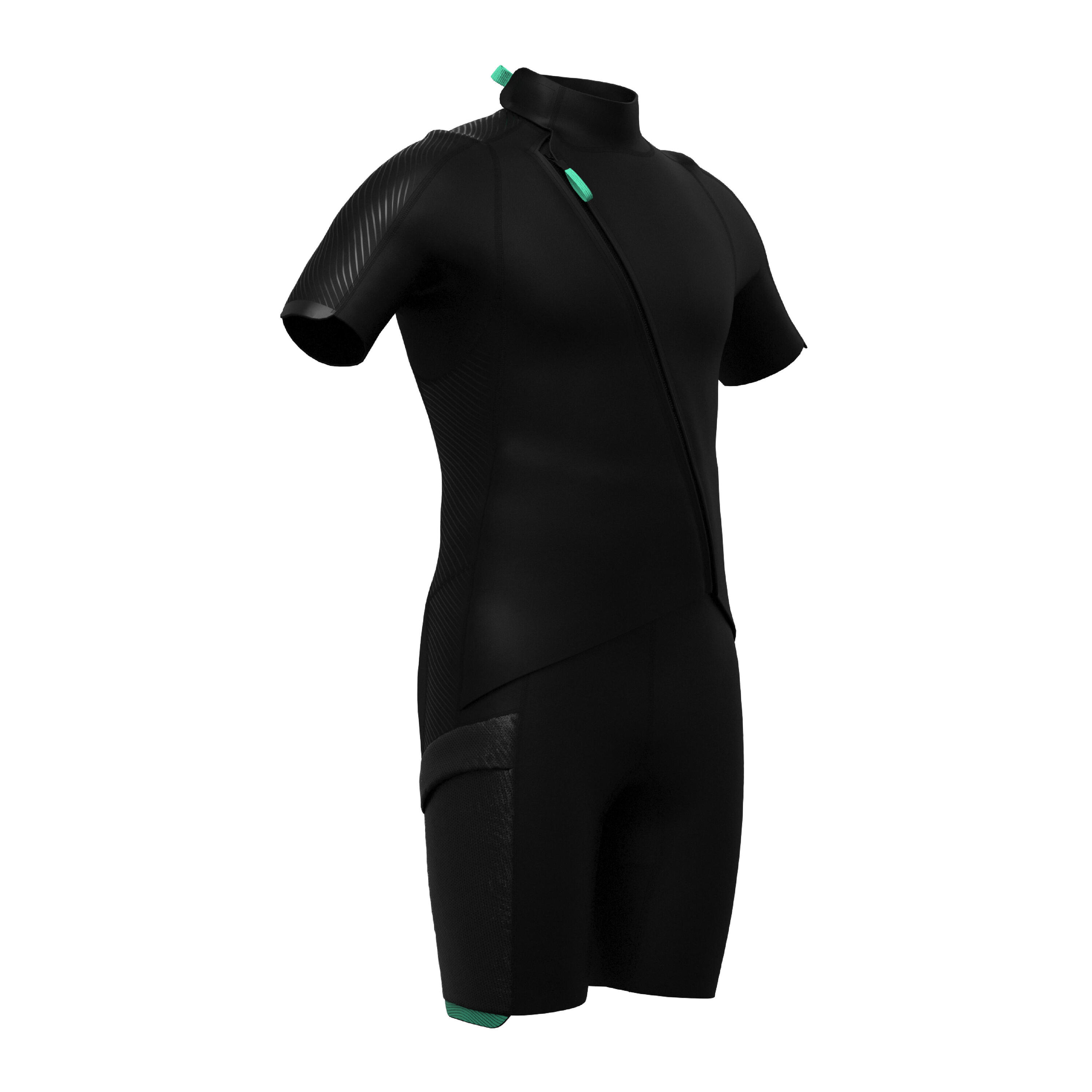 Mens 2 Mm Neoprene Shorty Wetsuit With Diagonal Front Zip Easy Subea