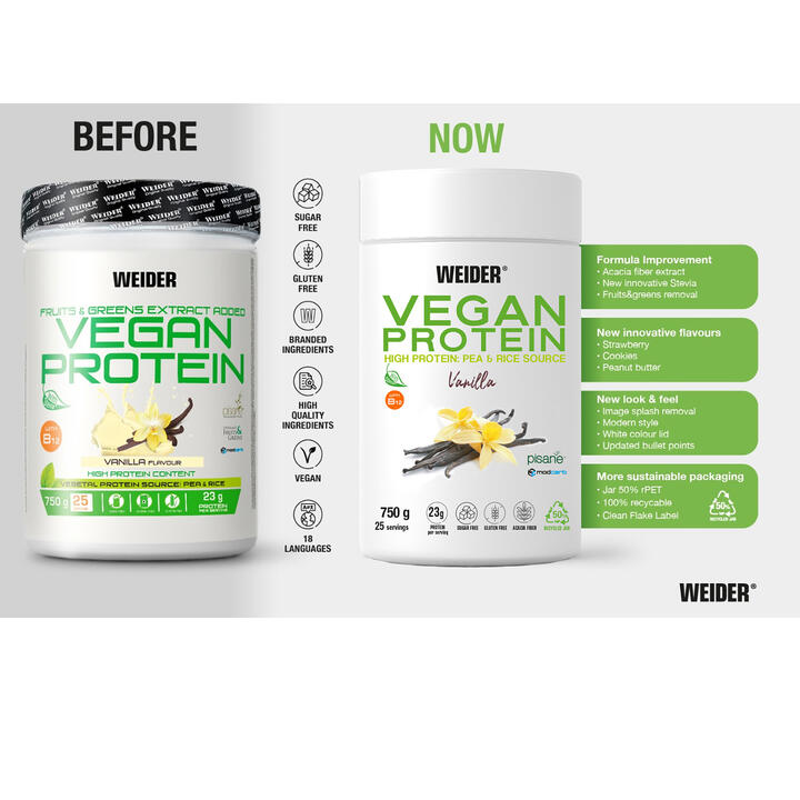 Proteine vegan 750g vanille WEIDER | Decathlon