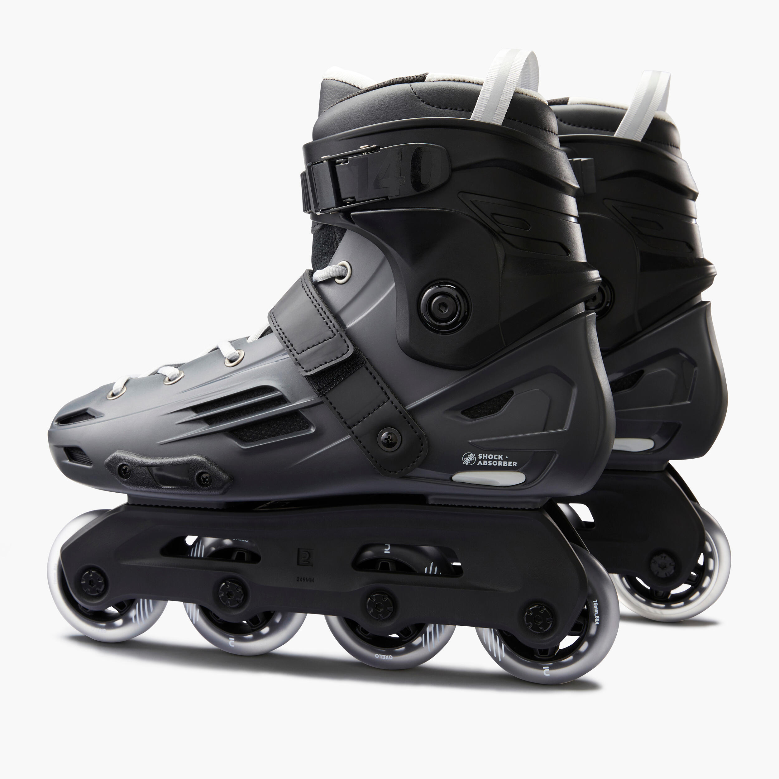 Skates - MF 140 - Carbon grey, smoked black, Snow white - Oxelo - Decathlon
