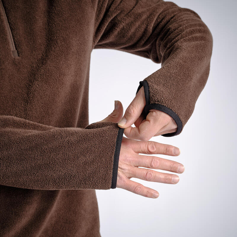 BASE LAYER FLEECE JACKET 500 BROWN SOLOGNAC - Decathlon