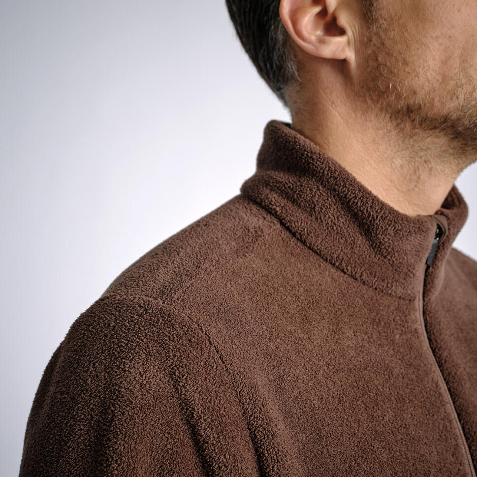 BASE LAYER FLEECE JACKET 500 BROWN SOLOGNAC - Decathlon