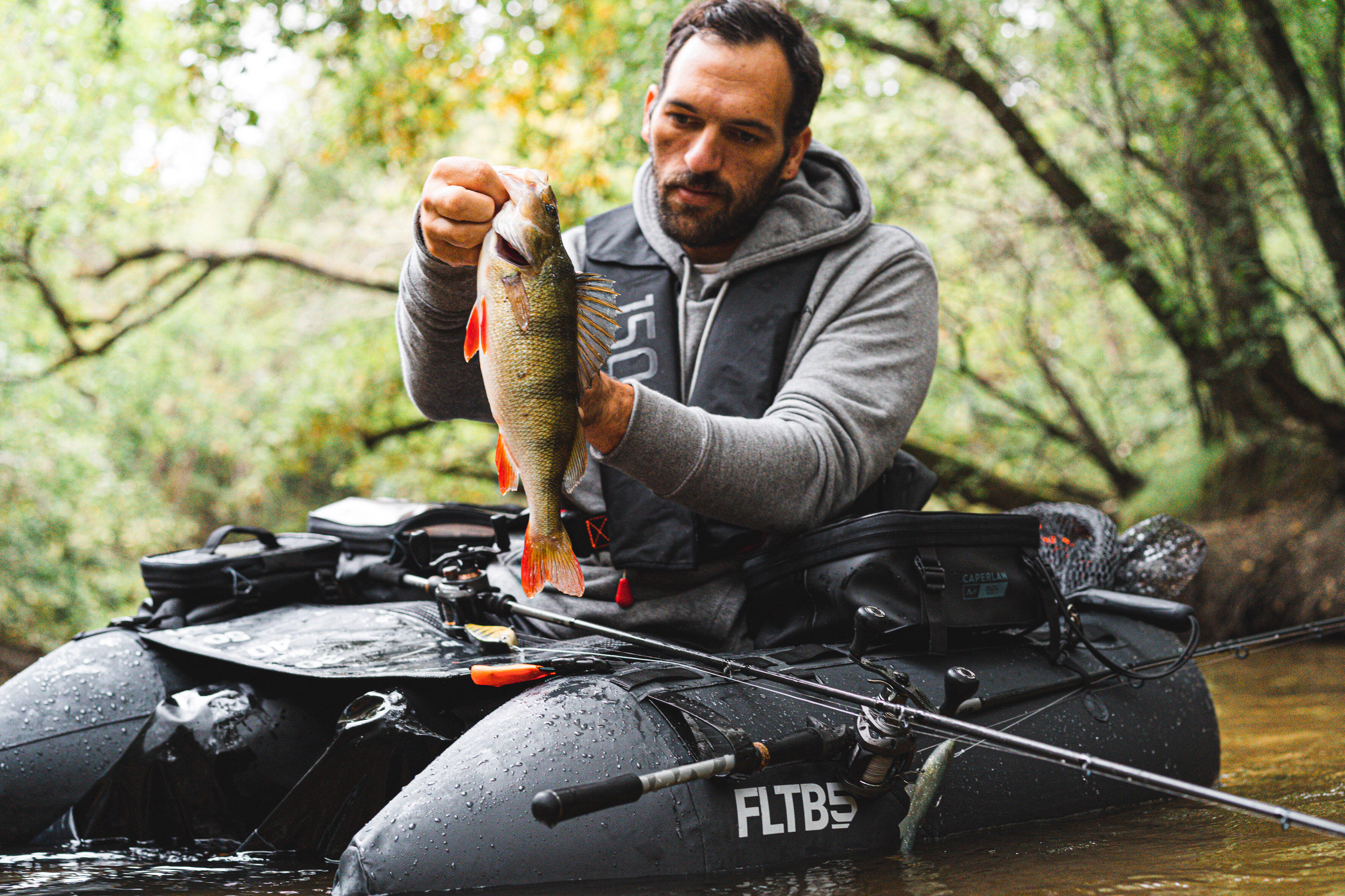 Tube flottant de pêche FLTB-5 V2 - Gris Fonc, Orange Fluo - Caperlan ...