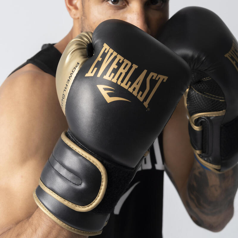 LUVAS DE BOXE EVERLAST POWERLOCK PRETO/DOURADO 2024 EVERLAST - Decathlon