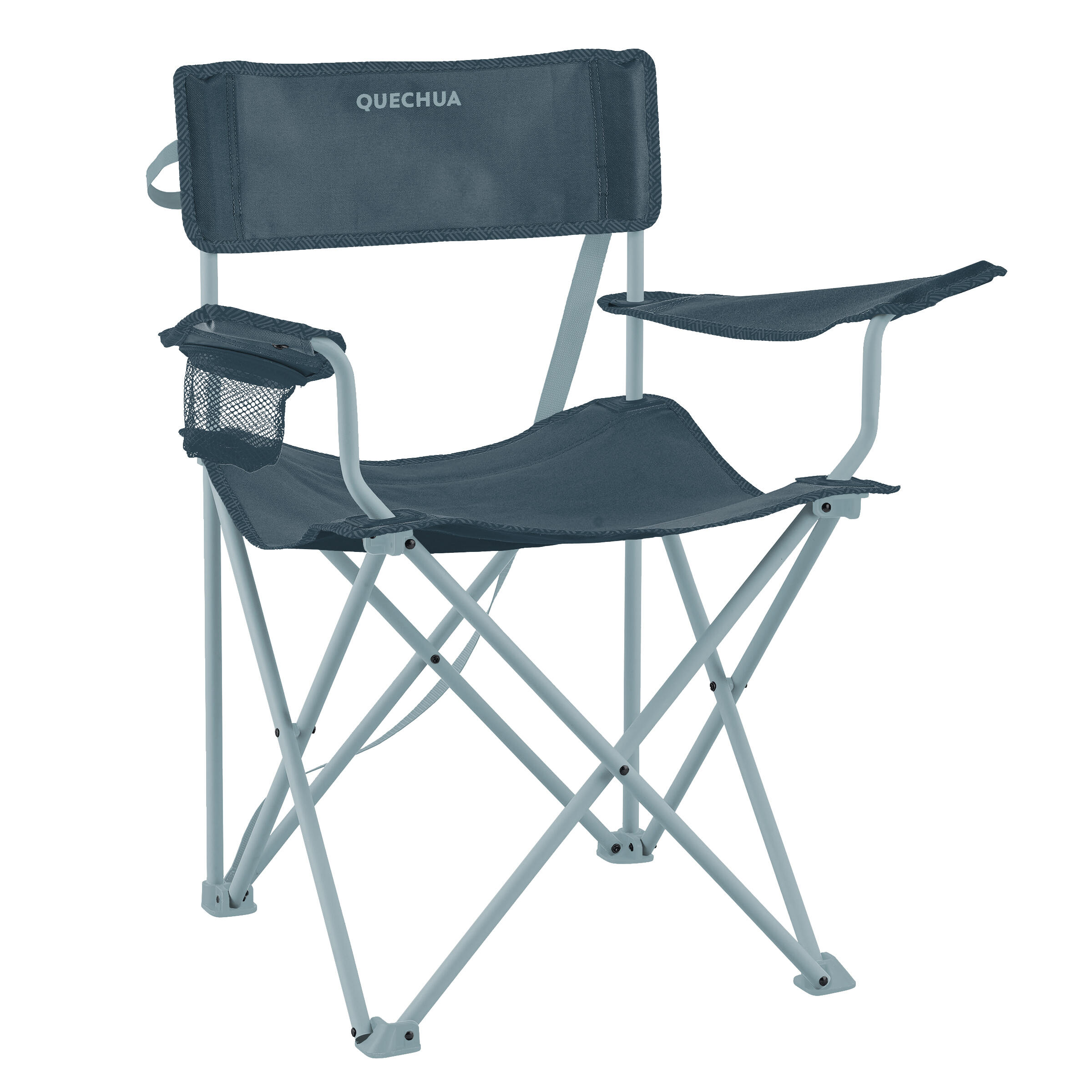 Comfortable folding camping chair, with armrests - Decathlon