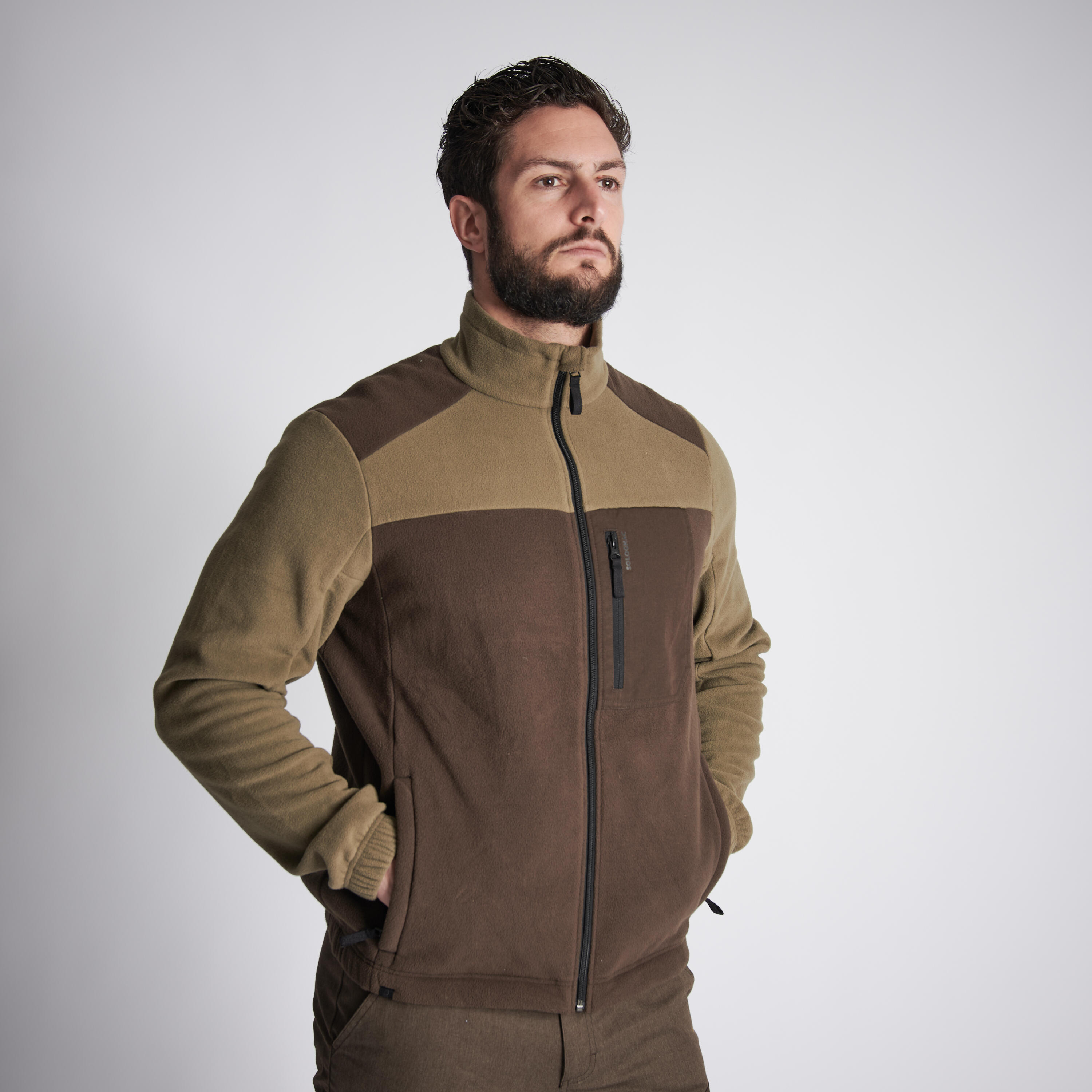 FLEECE 500 TWO-TONE BROWN - Decathlon