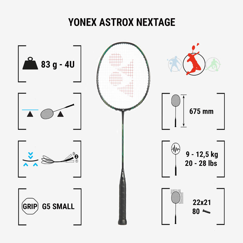 Racket Astrox Nextage - Black / Green YONEX - Decathlon