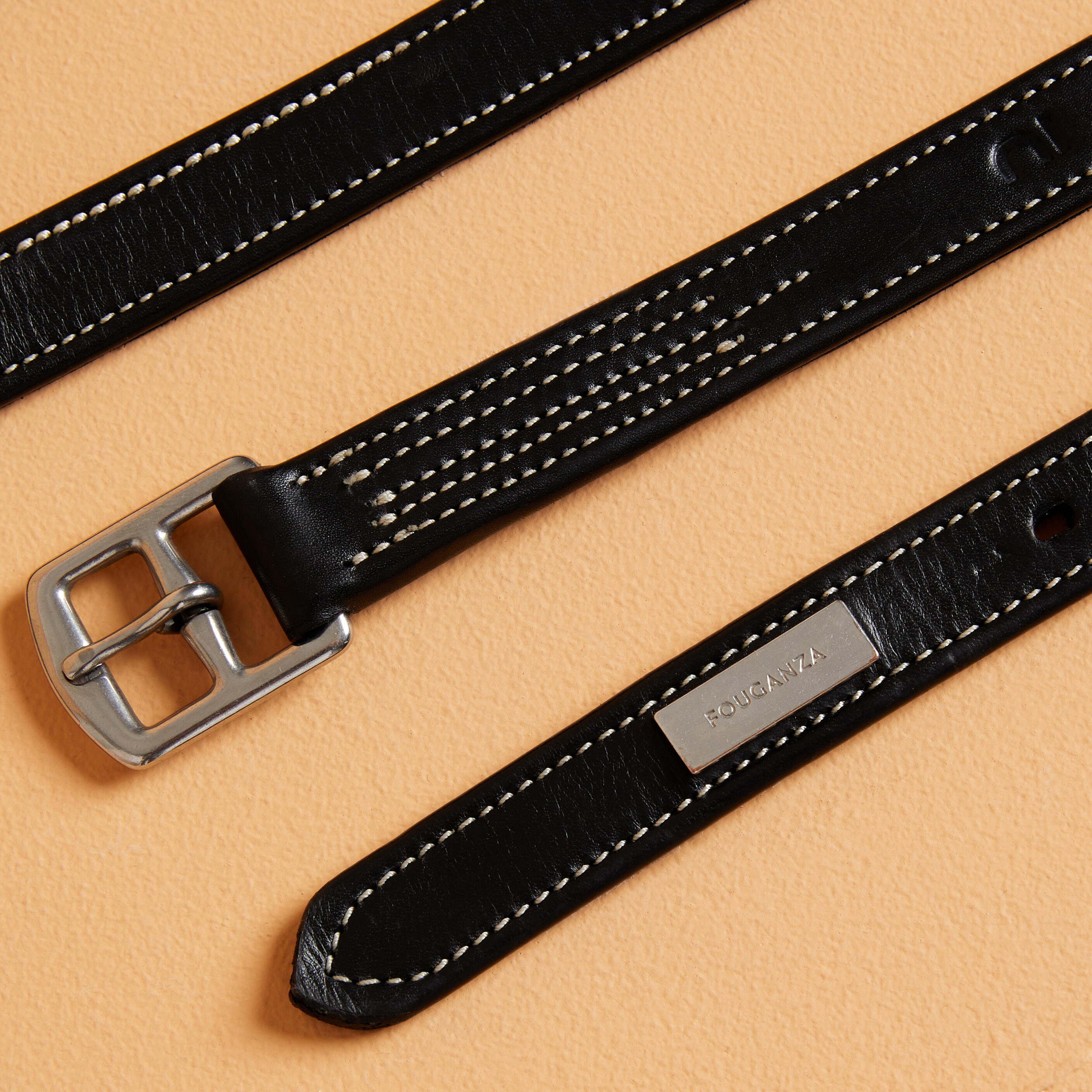 Adult/Kids' Horse Riding Stirrup Leathers Romeo - Black FOUGANZA ...