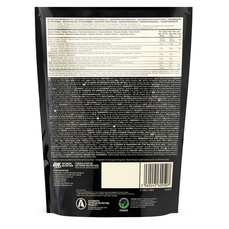 Proteína Whey Gold Standard Double Rich Chocolate 465 G Decathlon