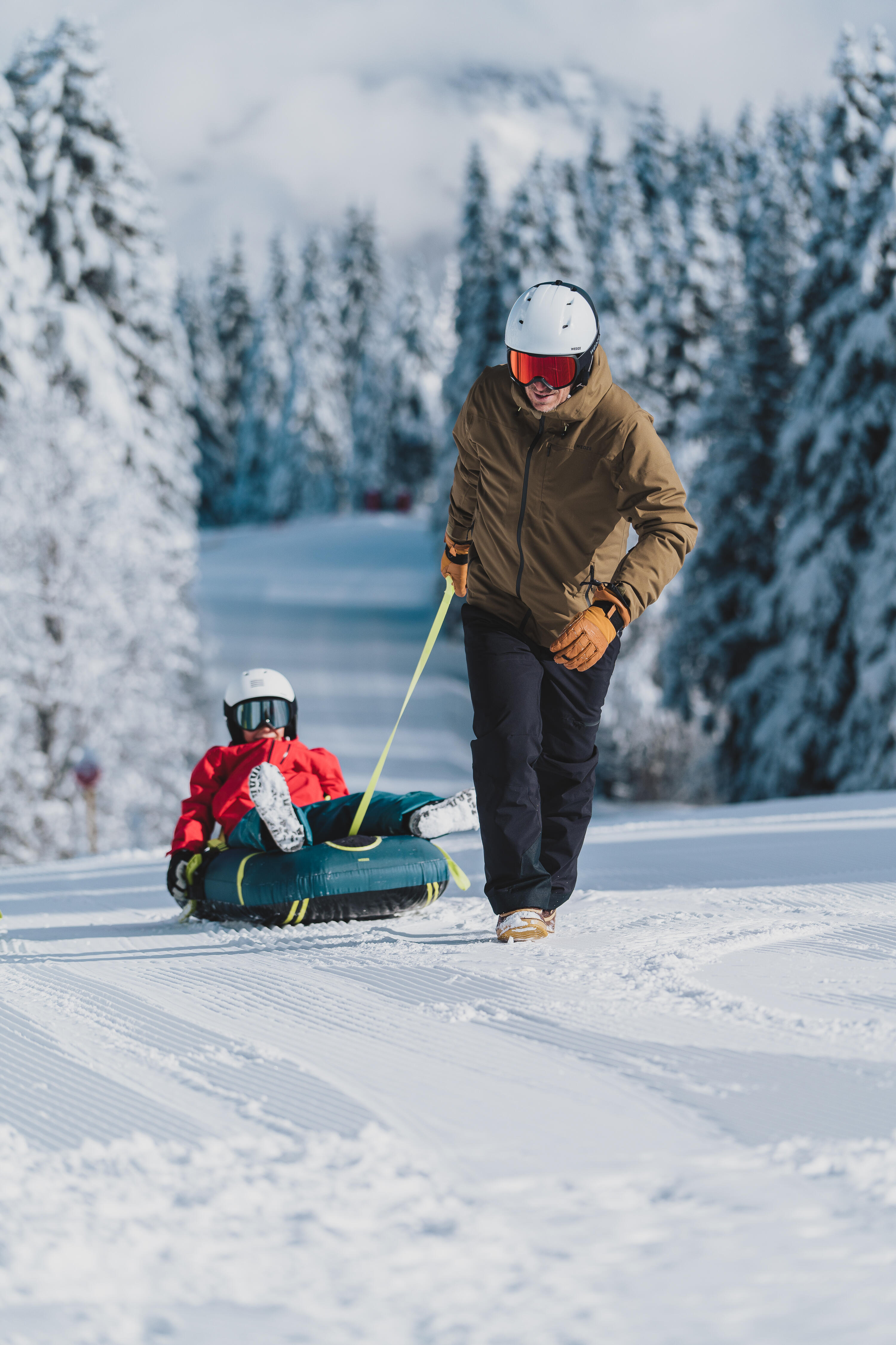 Inflatable Braking Pumpslide - 900 - Hurricane blue, Lime green - Wedze ...