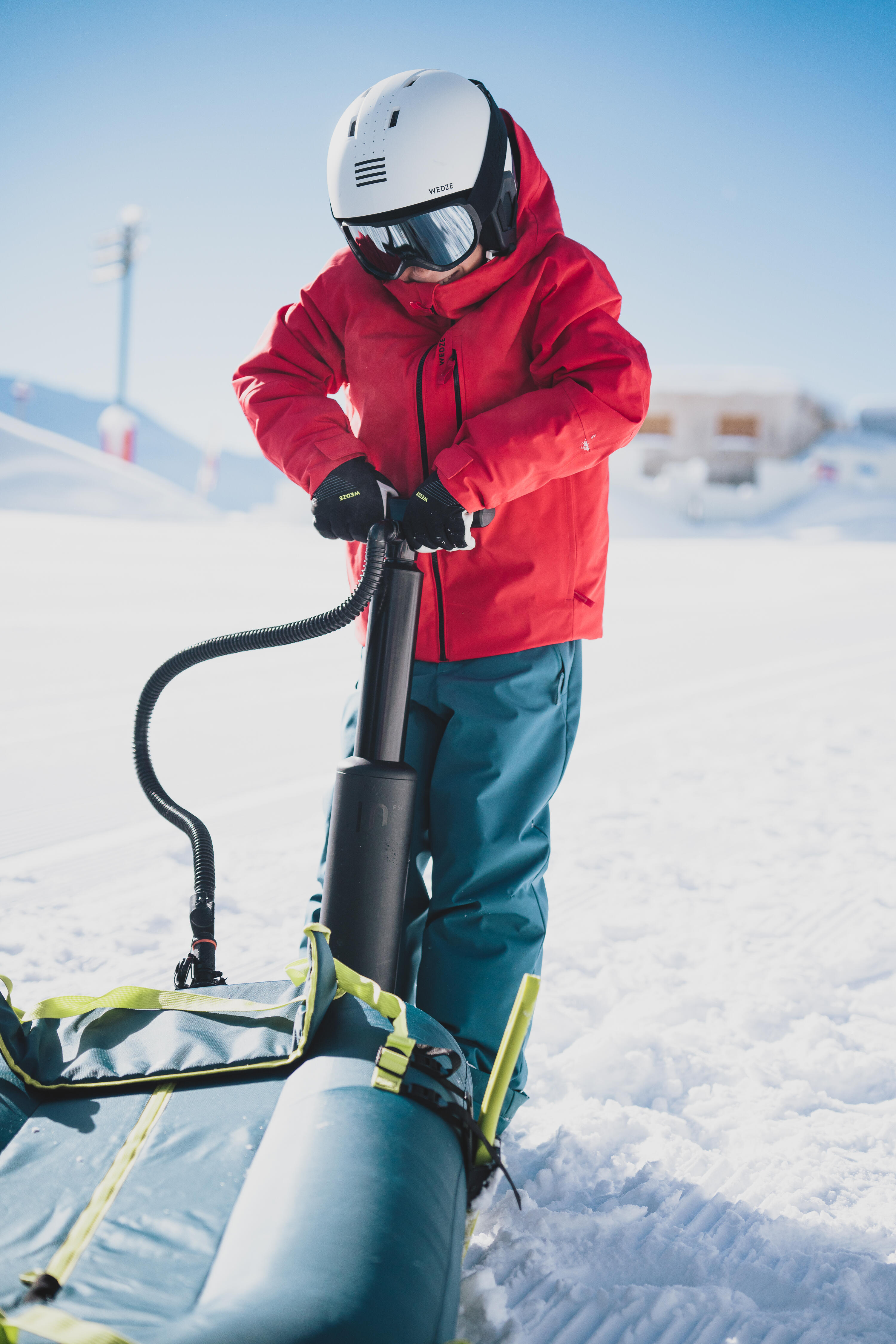 Traîneau gonflable avec freins – 900 Pumpslide - Bleu Ouragan, Vert ...