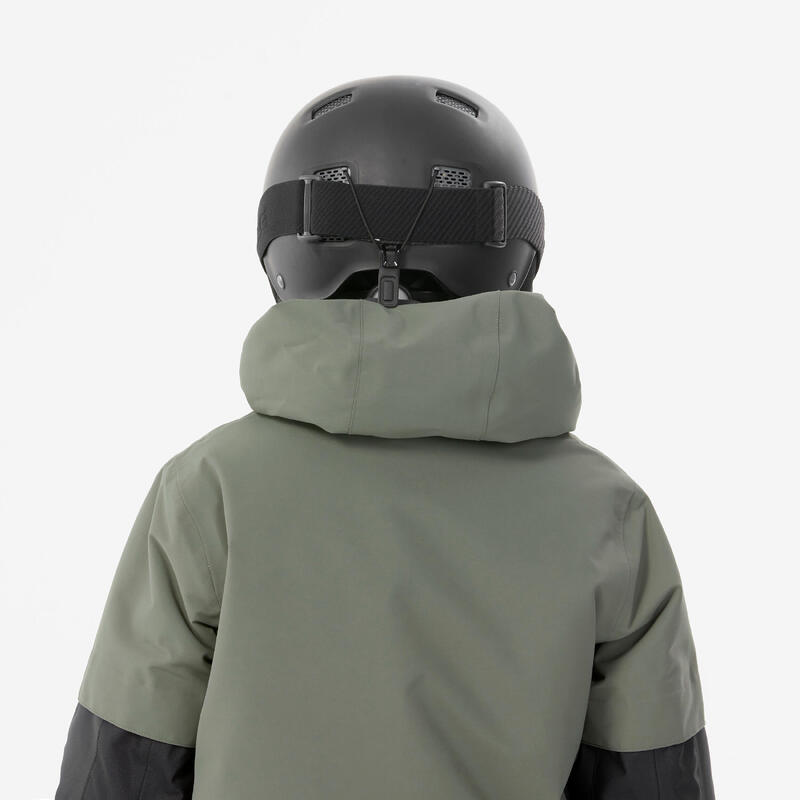 BOYS' HIGH RESISTANCE LONG SNOWBOARD JACKET - SNB 500 - KHAKI ...