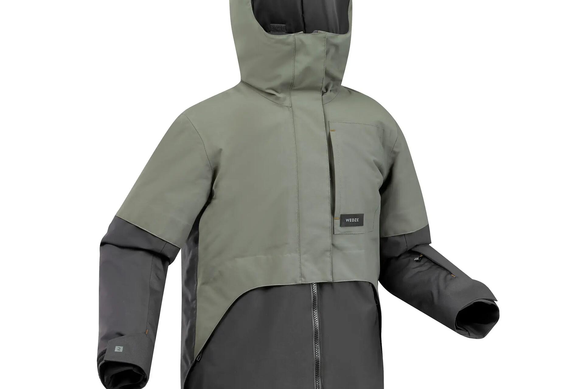 BOYS' HIGH RESISTANCE LONG SNOWBOARD JACKET - SNB 500 - KHAKI DREAMSCAPE | Decathlon