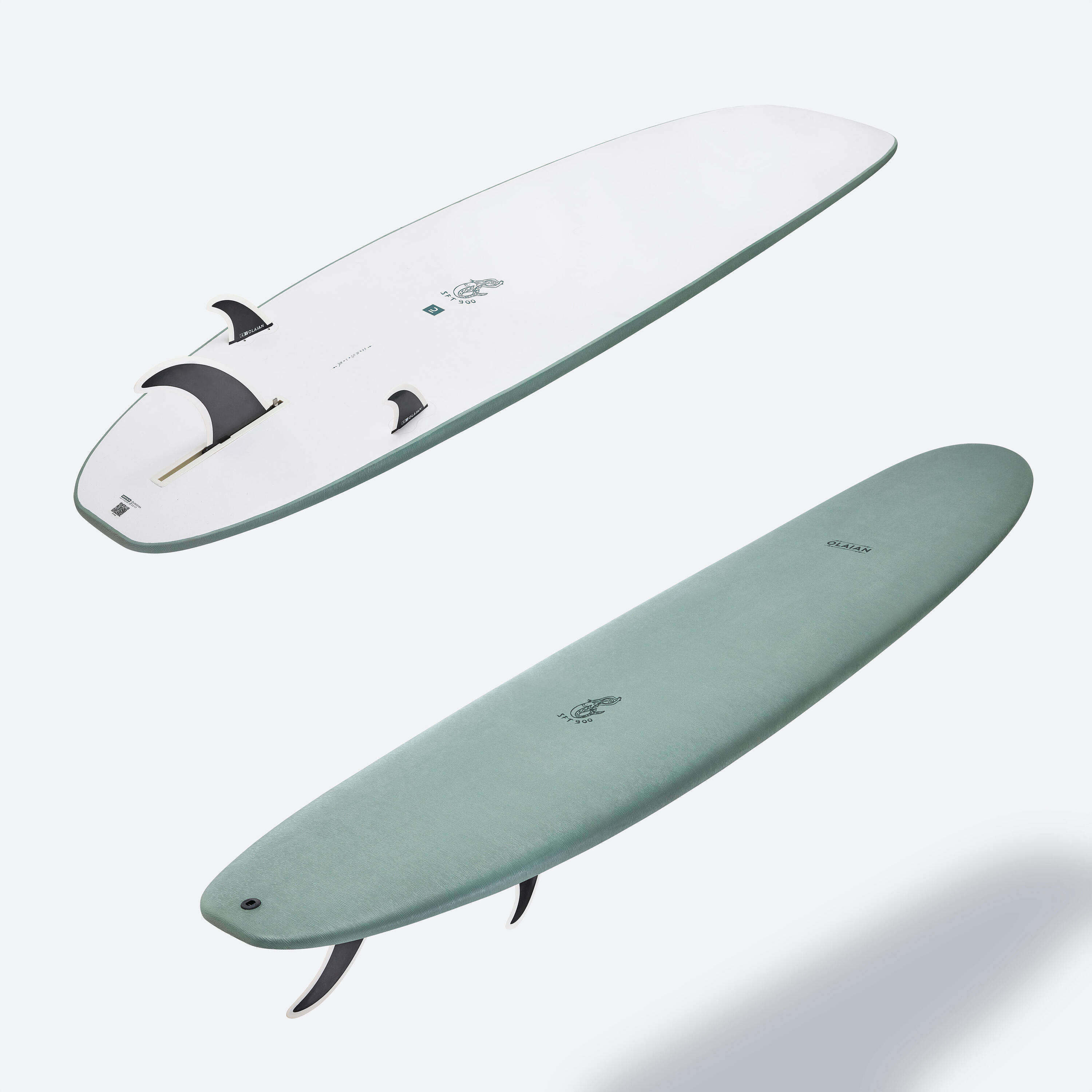 SURFBOARD 900 EPOXY SOFT 8'4 with 3 fins. OLAIAN | Decathlon